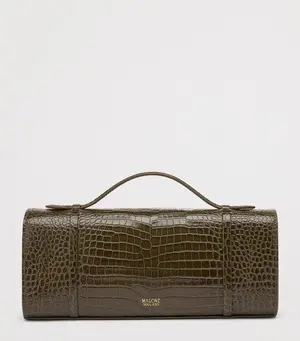 MALONE SOULIERS Leather Croc-embossed May Clutch Bag