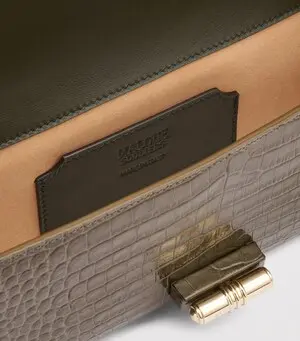MALONE SOULIERS Leather Croc-embossed May Clutch Bag