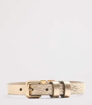 Valentino Garavani Leather Vlogo Signature Bracelet - Pink