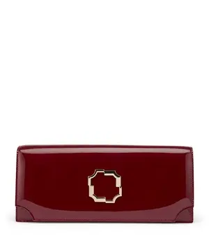 MALONE SOULIERS Patent Leather Vivien Clutch Bag - Burgundy