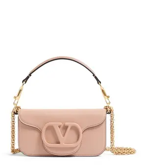 Valentino Garavani Small Leather Locò Shoulder Bag - Nude