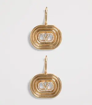 Valentino Garavani Embellished Vlogo Signature Drop Earrings