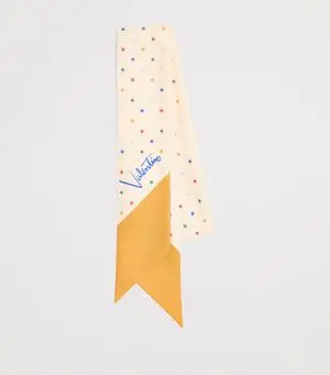 Valentino Garavani Silk Stars Skinny Scarf