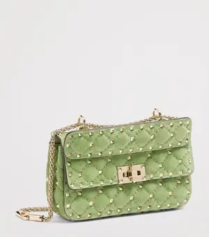 Valentino Garavani Small Suede Rockstud Spike Shoulder Bag