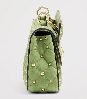 Valentino Garavani Small Suede Rockstud Spike Shoulder Bag