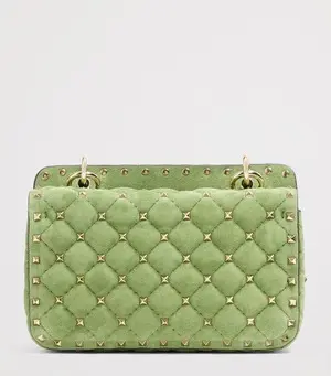 Valentino Garavani Small Suede Rockstud Spike Shoulder Bag