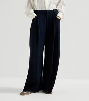 Brunello Cucinelli Cotton-silk Interlock Track Pants