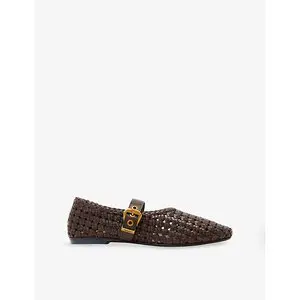 ALLSAINTS Sabine Woven Leather Ballet Flats - Brown