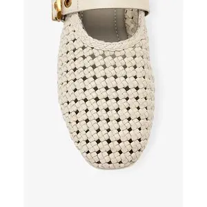 ALLSAINTS Sabine Woven Leather Ballet Flats - Parchment Whit