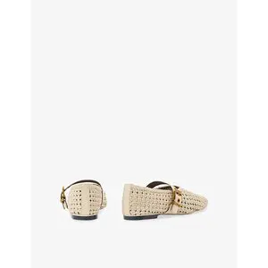 ALLSAINTS Sabine Woven Leather Ballet Flats - Parchment Whit