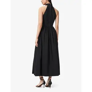 ALLSAINTS Arora Halter-neck Stretch Cotton-blend Midi Dress