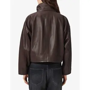 ALLSAINTS Ryder Leather Funnel Neck Jacket