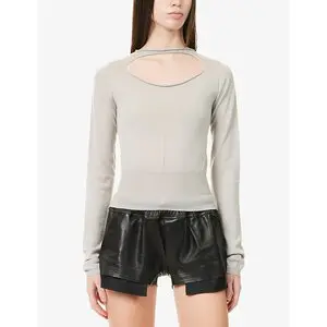 Rick Owens Cut-out Cropped Wool Top