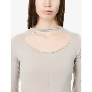 Rick Owens Cut-out Cropped Wool Top