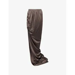 Rick Owens Edfu Side-slit Satin Maxi Skirt - Dust
