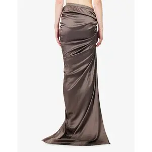 Rick Owens Edfu Side-slit Satin Maxi Skirt