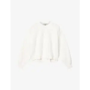 ALLSAINTS Lila Crochet-heart Cotton-blend Sweatshirt - Ecru White