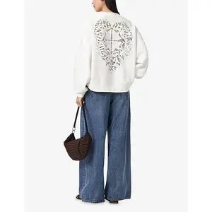 ALLSAINTS Lila Crochet-heart Cotton-blend Sweatshirt