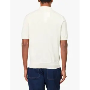 Play Comme Des Garcon Logo-patch Short-sleeve Wool Polo Shirt