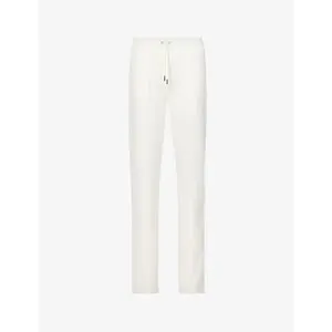 Juicy Couture Logo-embroidered Straight-leg High-rise Velour Trousers - Sugar Swizzle