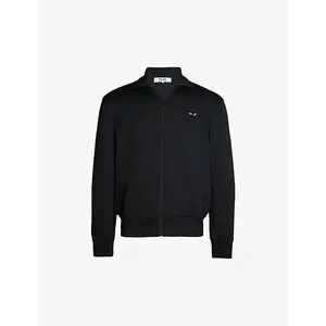 Play Comme Des Garcon Heart Appliqué Zip Jacket - Black