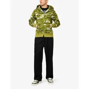 A BATHING APE Pixel-camo Shark-appliqué Cotton Hoody