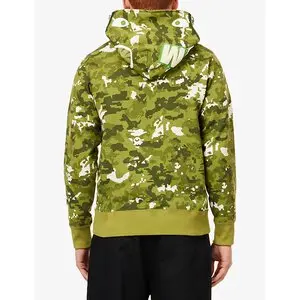 A BATHING APE Pixel-camo Shark-appliqué Cotton Hoody