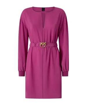 Pinko Belted Balloon-sleeve Mini Dress - Pink