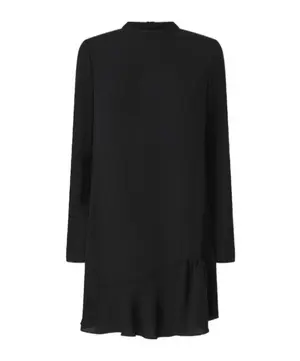Pinko Arancino Ruffled Crewneck Mini Dress - Black