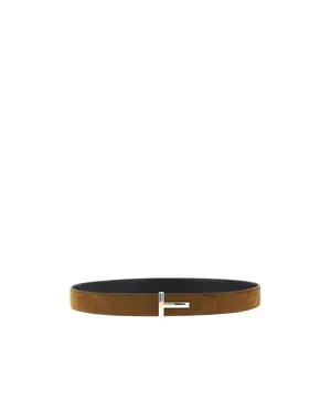 TOM FORD T-logo Plaque Reversible Buckle Belt