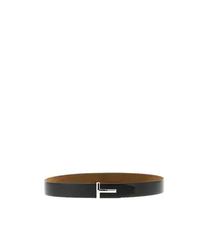TOM FORD T-logo Plaque Reversible Buckle Belt