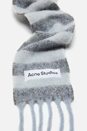 Acne Studios Stripe-pattern Fringed Scarf