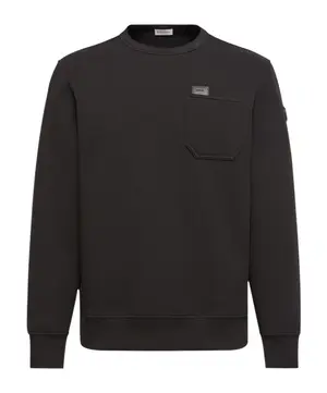 Moncler Leather Logo Tag Cotton Blend Sweatshirt