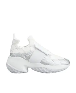 ROGER VIVIER Viv' Run Technical Lacquered Buckle Sneakers In Technical Fabric - Silver