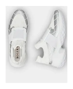 ROGER VIVIER Viv' Run Technical Lacquered Buckle Sneakers In Technical Fabric