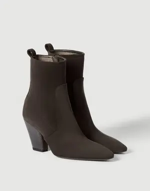 Brunello Cucinelli Suede Ankle Boots With Precious Heel