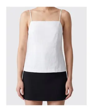 SEMICOUTURE Semi Couture Cut-out Button Linen Top
