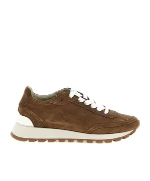 Brunello Cucinelli Low Top Lace Up Sneakers - Brown