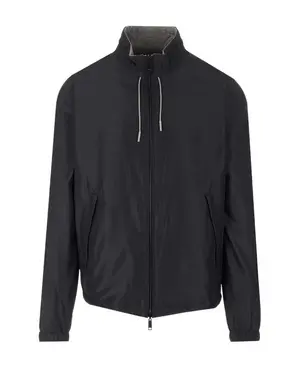 Zegna Logo Casual Jacket - Black