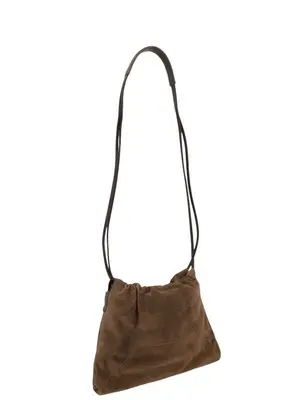 Brunello Cucinelli Suede Drawstring Shoulder Bag