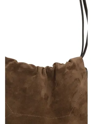 Brunello Cucinelli Suede Drawstring Shoulder Bag