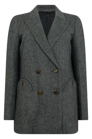 BLAZÉ MILANO Double-breasted Virgin Wool Blend Blazer