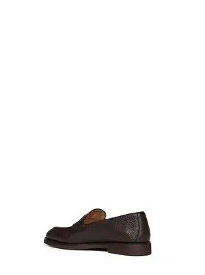 Brunello Cucinelli Grained-leather Penny Loafers