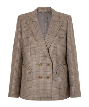 BLAZÉ MILANO Saona Charmer Double-breasted Checked Virgin Wool Blazer