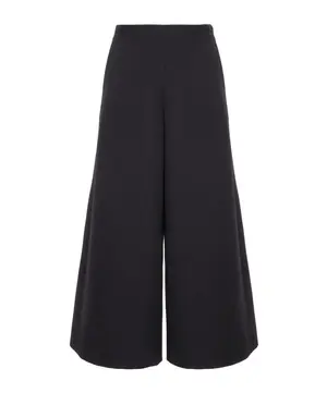 Chloé Wool Wide-leg Casual Pants - Black