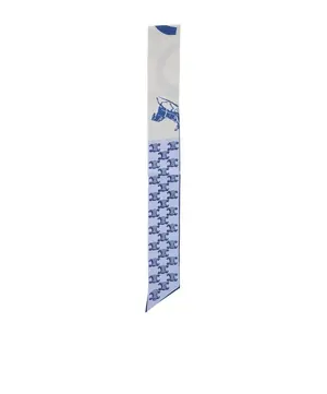 Celine Pointed Silk Scarf - Blue