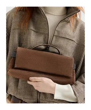 Brunello Cucinelli Top Handle Clutch Bag - Caramel