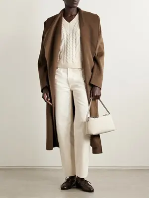 Theory Cable-knit Wool And Cashmere-blend Sweater