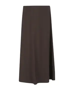 Brunello Cucinelli Brunello Cucinelli A-Line Flared Hem Midi Skirt Brown