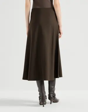 Brunello Cucinelli A-line Flared Hem Midi Skirt - Brown